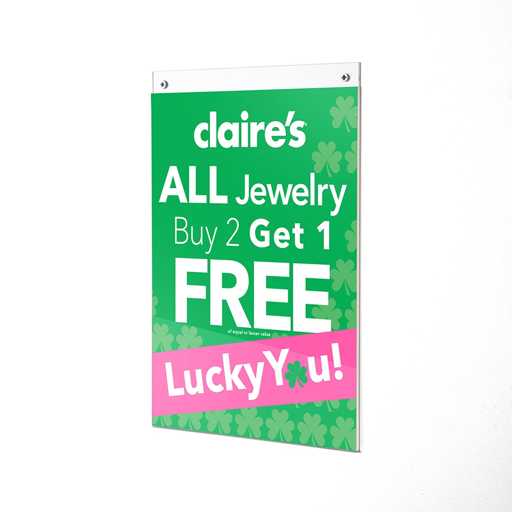 The Perspex Display is Single or Double Sided. The Acrylic Frame holds ...