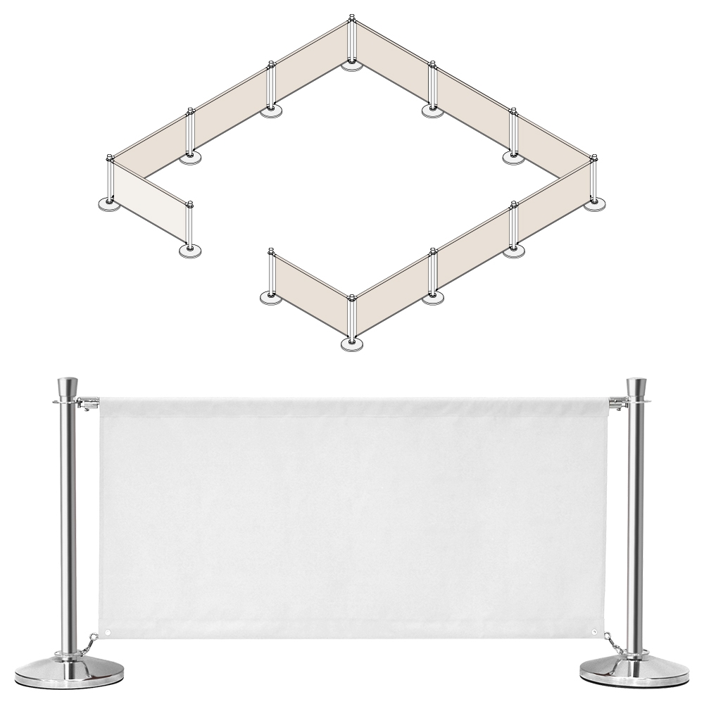 Custom Cafe Barriers– (4) 2-sided Custom Print Banners w/Posts