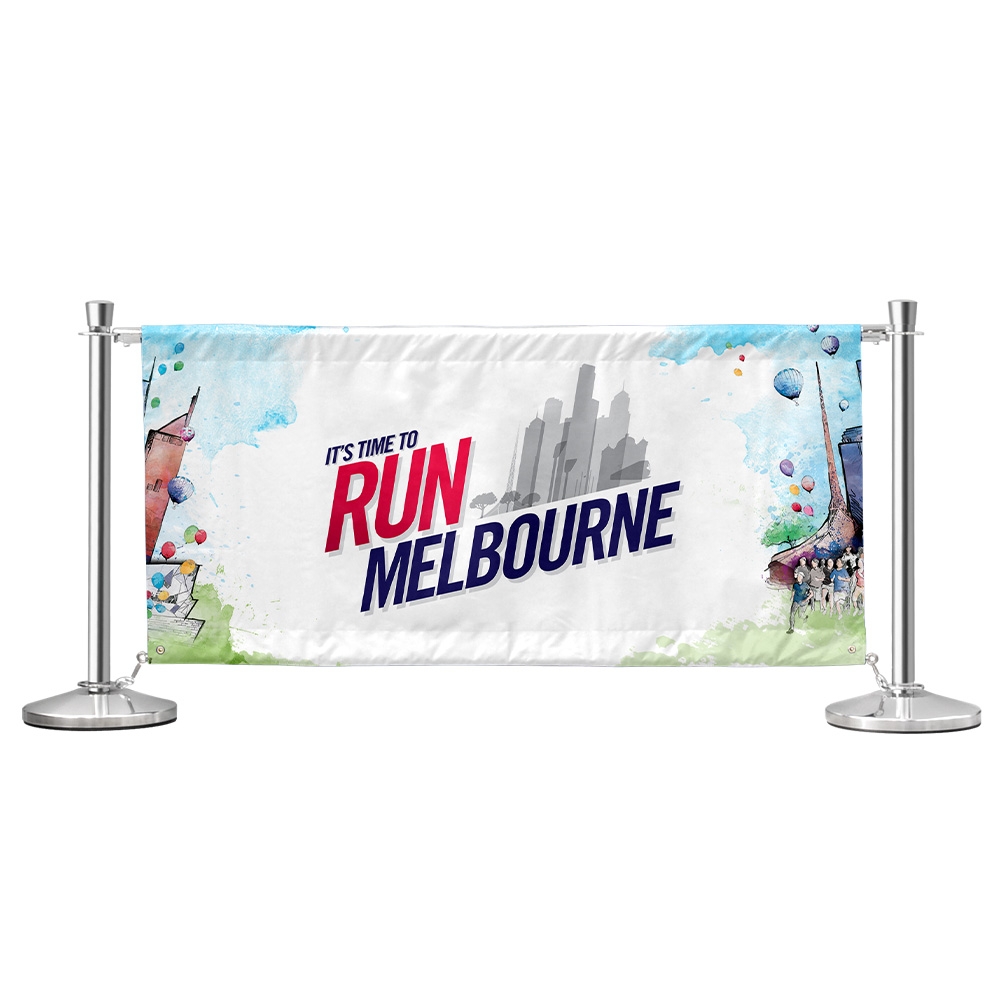 Printed Cafe Barrier – (3) 2-sided Custom Banners w/Posts