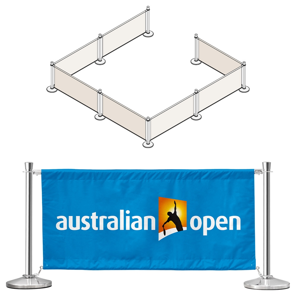 Advertising Barriers – (7) 2-sided Custom Banners w/Posts