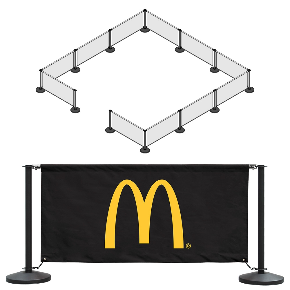 Printed Cafe Barriers – (11) 2-sided Banners w/ Posts
