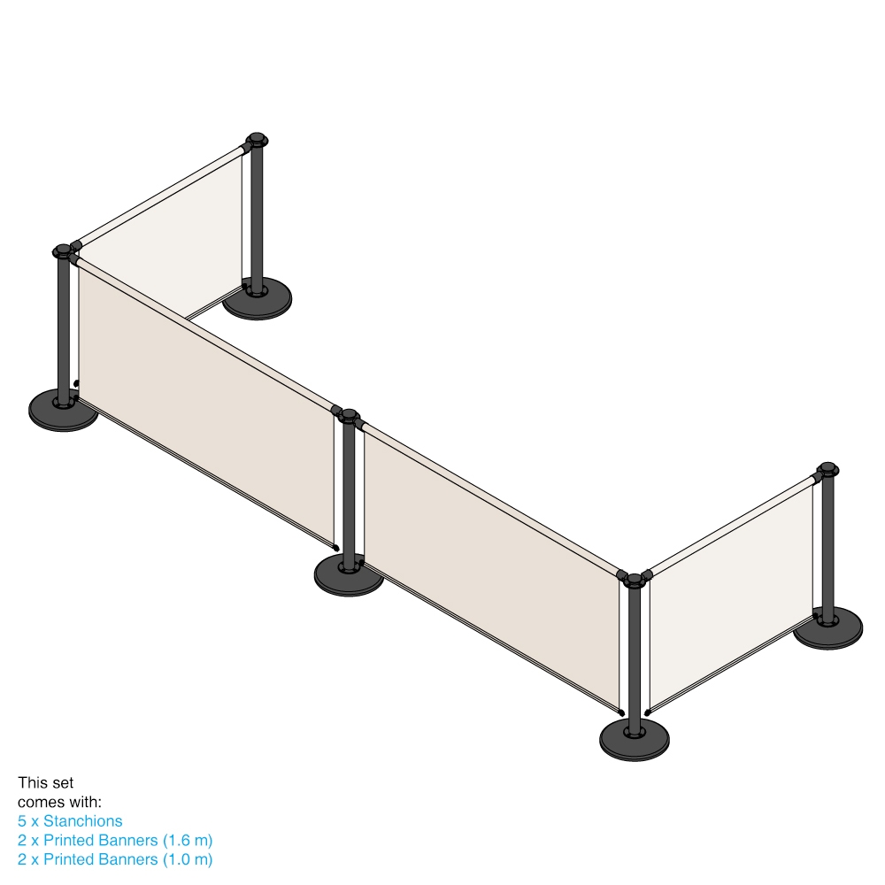 Branded Cafe Barriers– (4) 2-sided Custom Banners w/Posts