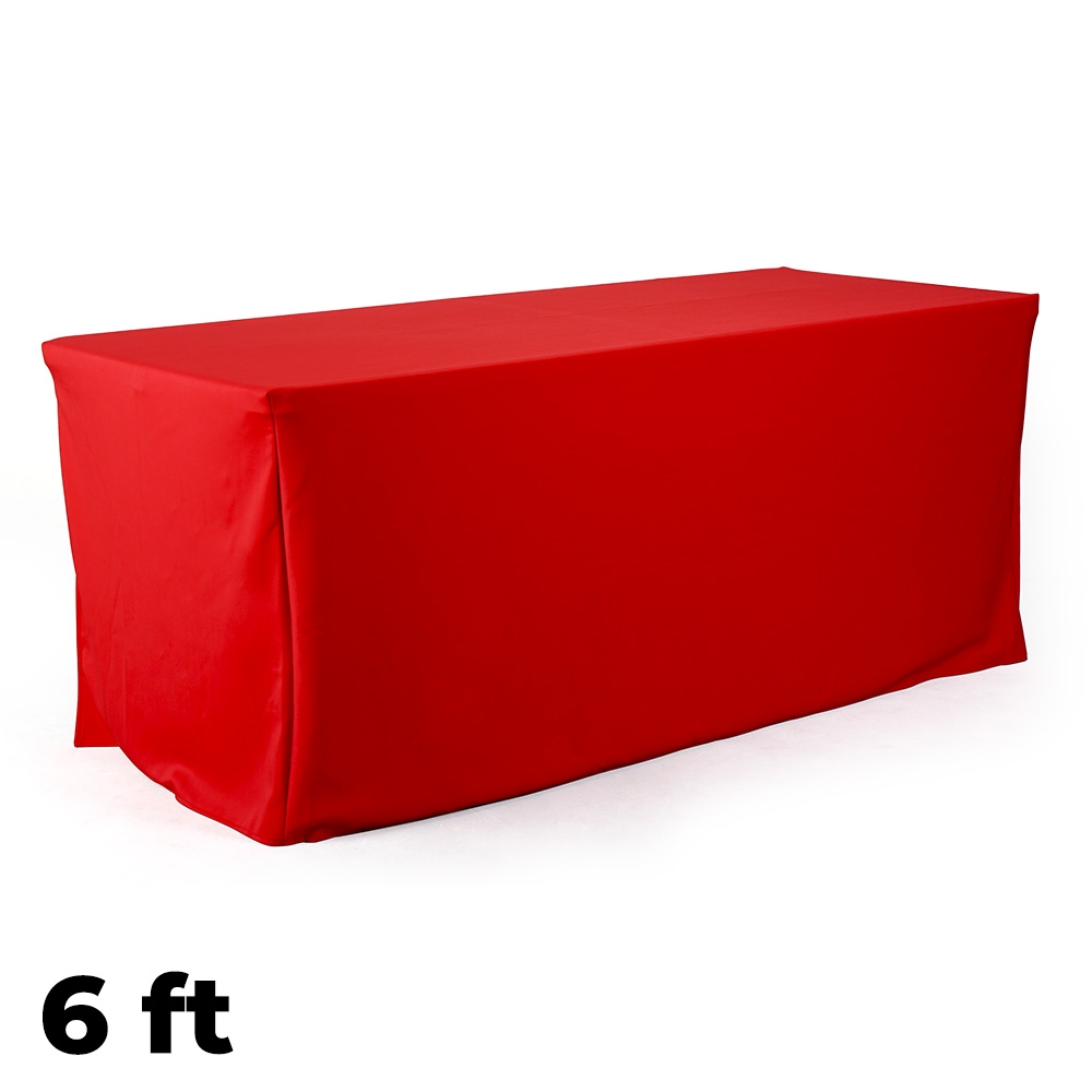 Spandex Table Cloth – Red for 6 ft Table – Ship Same Day!