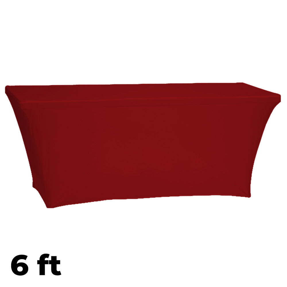 Spandex Table Cloth – Red for 6 ft Table – Ship Same Day!