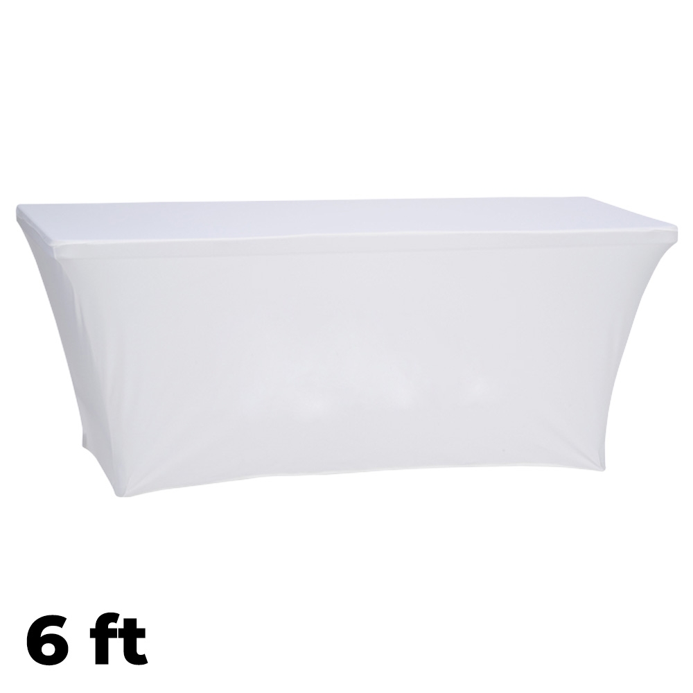White Table Cover – 4-Sided for 6 ft Table – Ships Today!
