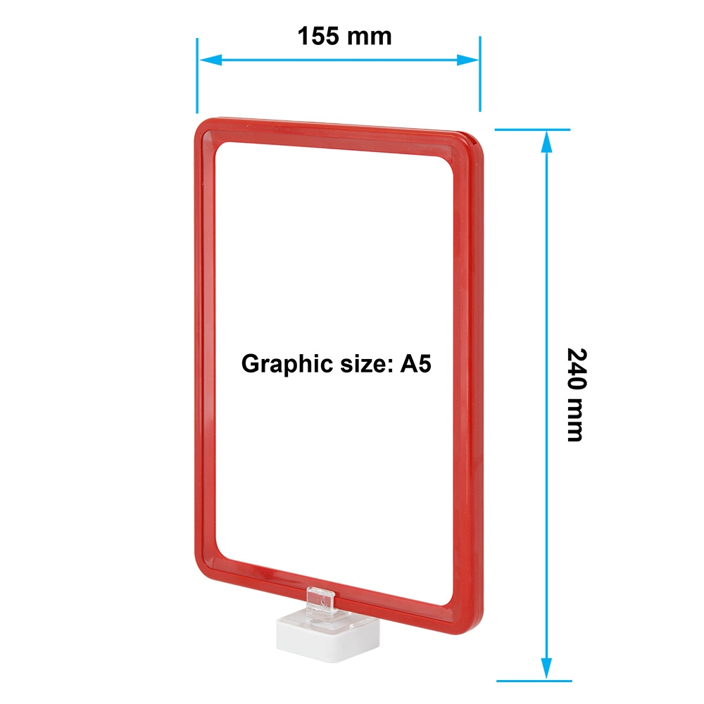 A5 Pricing Signage with Magnetic Holders in Red Frame