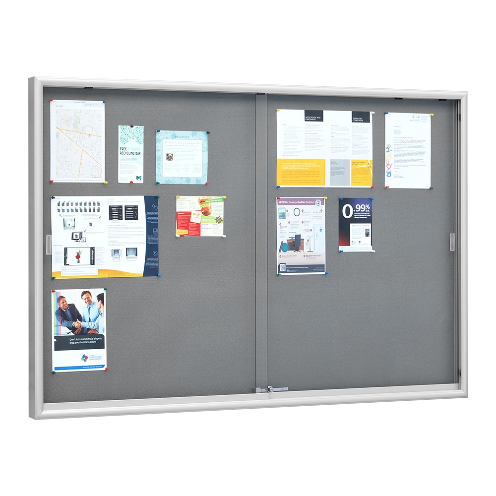 Glass Notice Boards – Swing Doors w/ Locks – Ships Today!