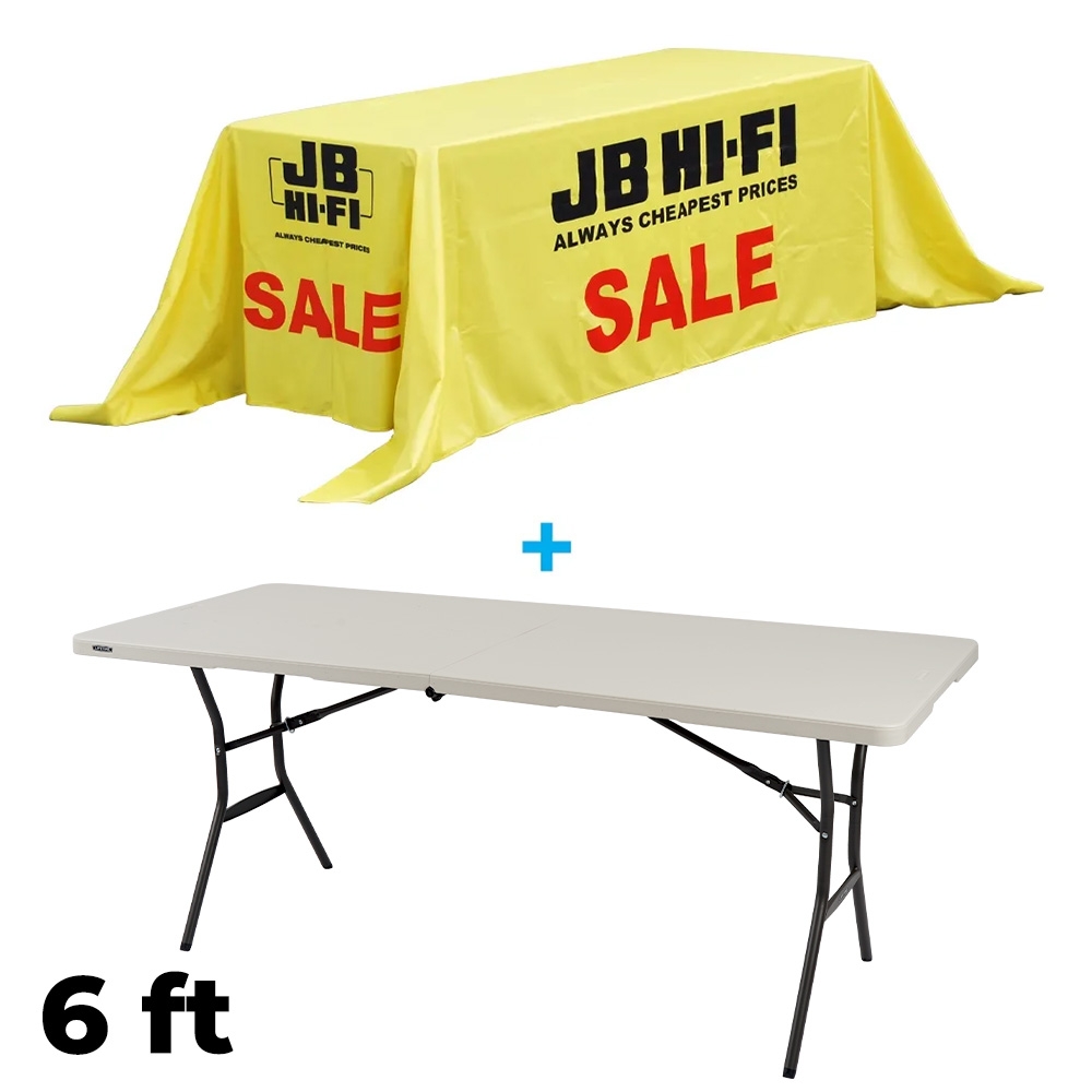 Trade Show Table Drapes w/ 6 ft Table – Custom Printing!