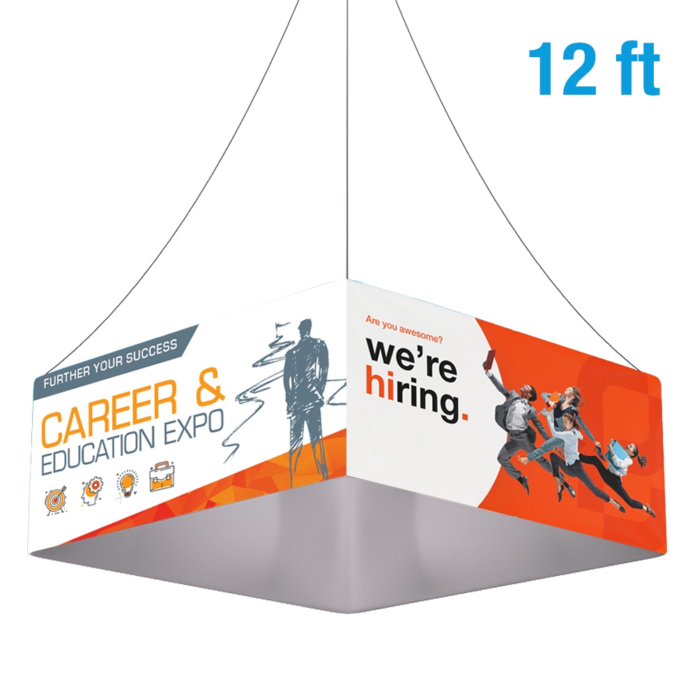 Hanging Banners – 12ft Circle Shape w/ Custom Print