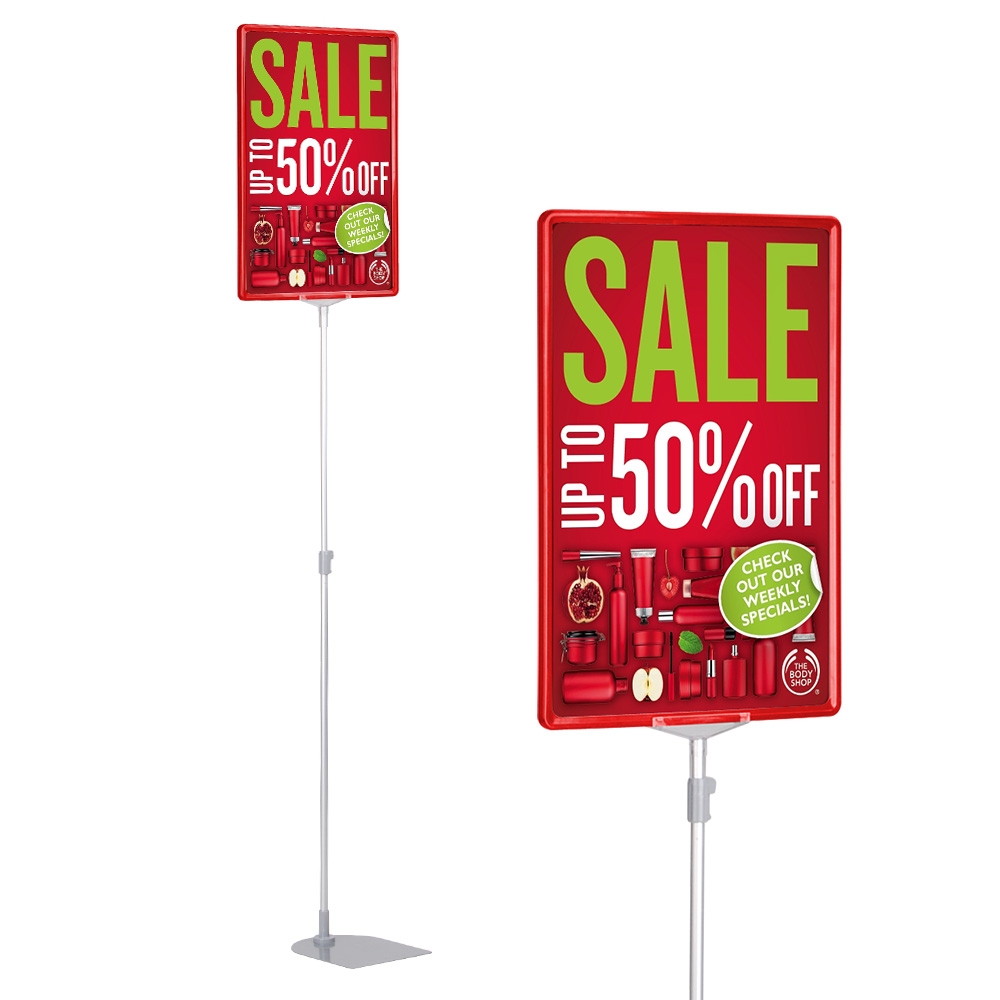 POS A3 Stand with Metal Base and Adjustable Height