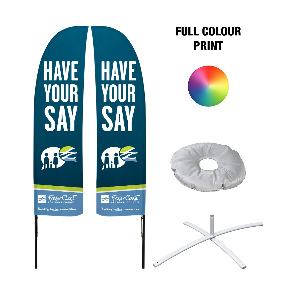 Branded Flags for Events – Full Colour Print – 2.4m Tall
