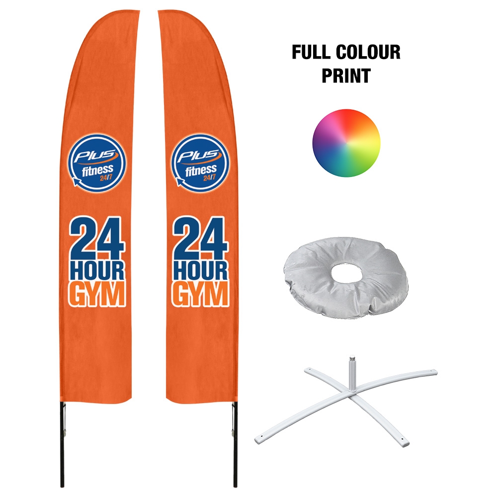 Custom Feather Flags Double Sided – 3.7m - Full Colour