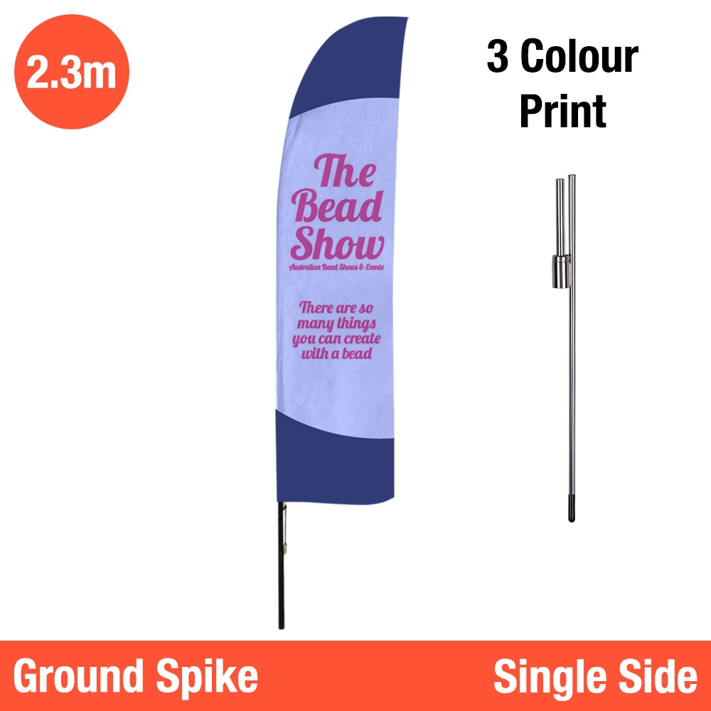 Custom Printed Outdoor Flags – 2.4m – 3 Colour Silkscreen