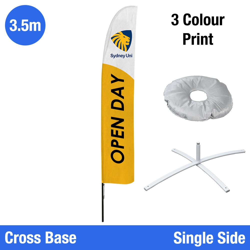 Custom Marketing Flags – 3 Colour Screen Printing – 3.7m