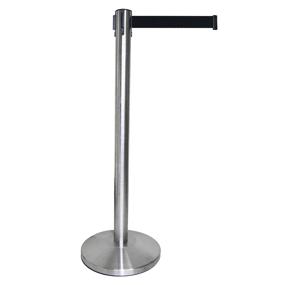 Mini Queue Stanchions – 61cm w/1.8m Black Retractable Belt