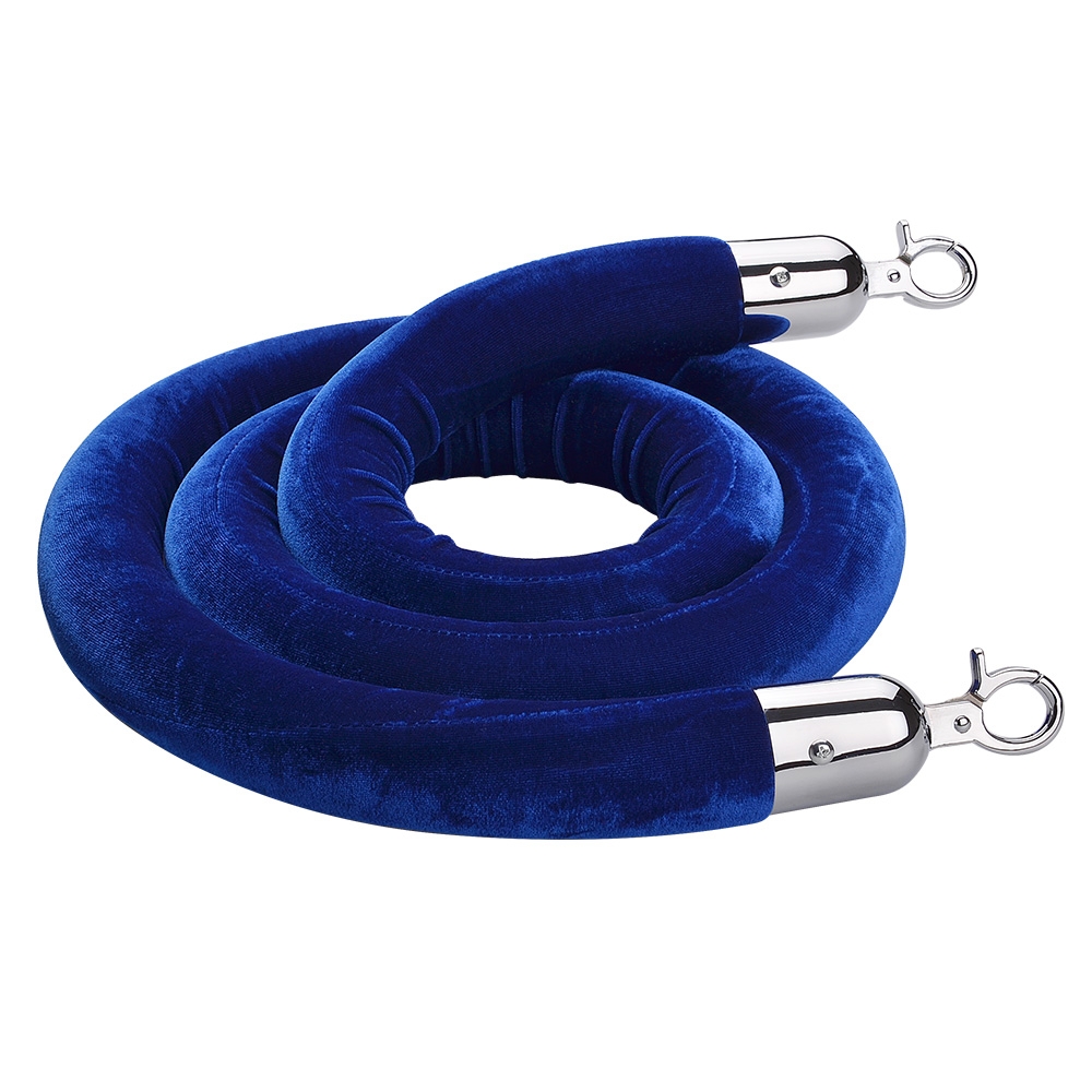 Silver Rope Stanchions & Blue Velvet Rope - Buy Online NOW