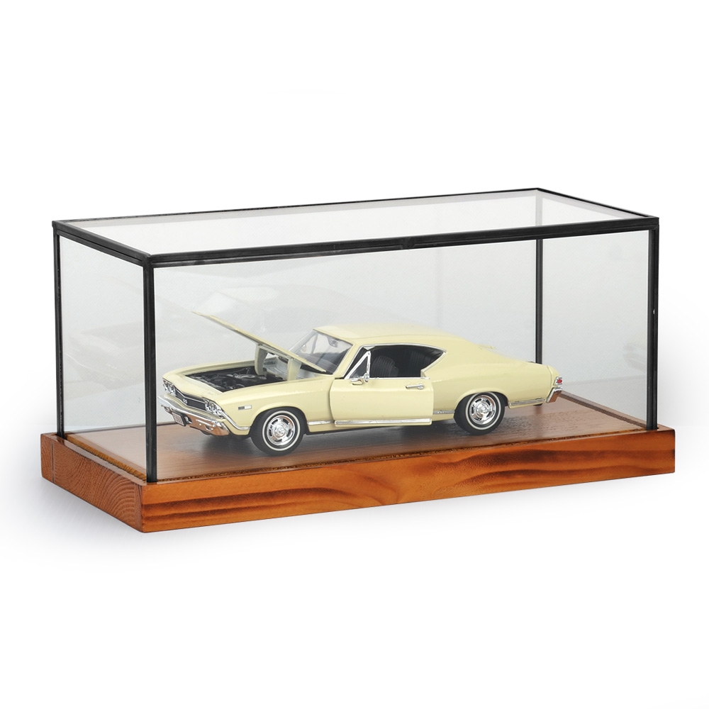 Wood Acrylic Display Case - 41 x 29 x 29cm - Wood Base