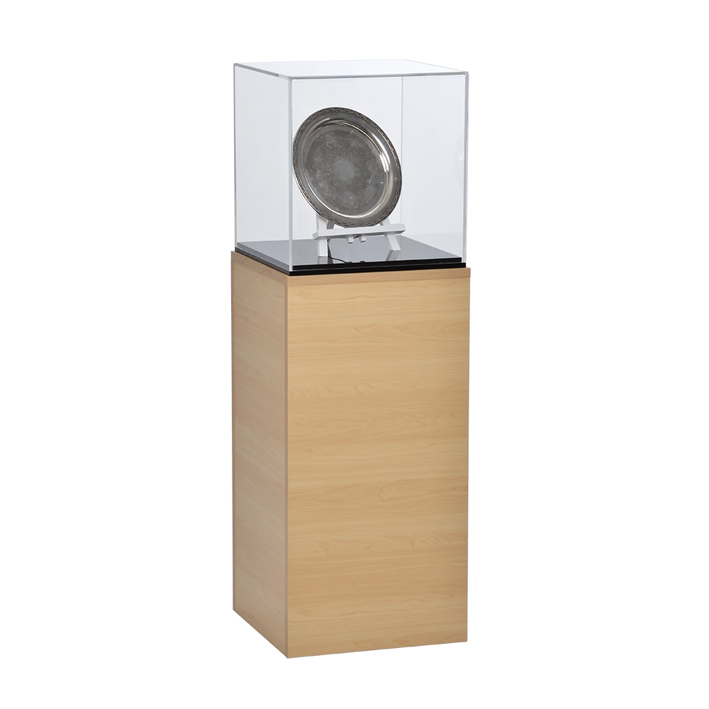 Plinth Stand- Acrylic Cube & 76cm Maple Plinth - Ships Same Day!
