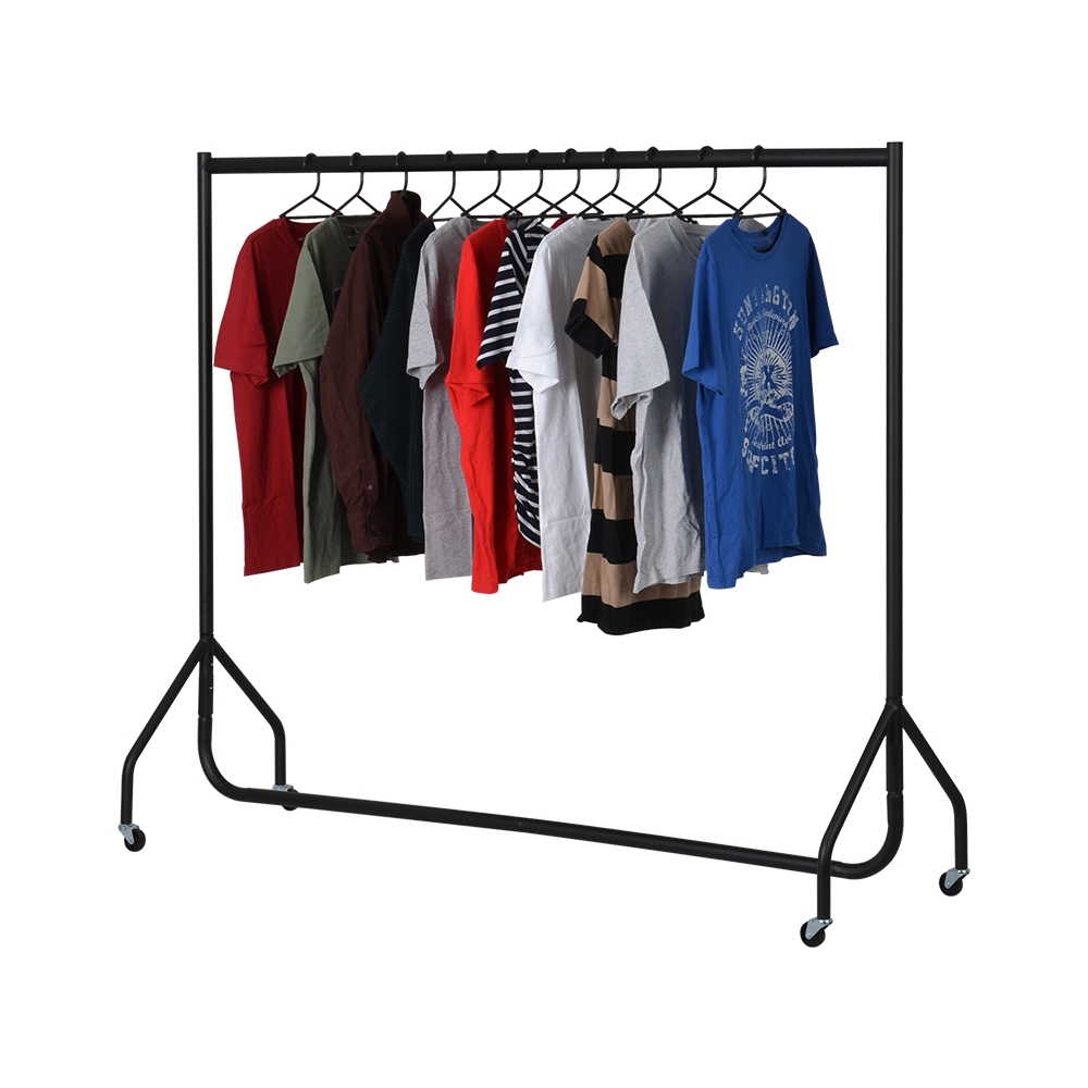 Single Rolling Clothing Rack - Black Stand - Ships Same Day