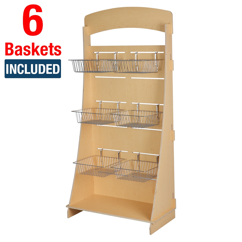 Slatwall Display Stand - 12 Slots w/Shelf - Ships Same Day