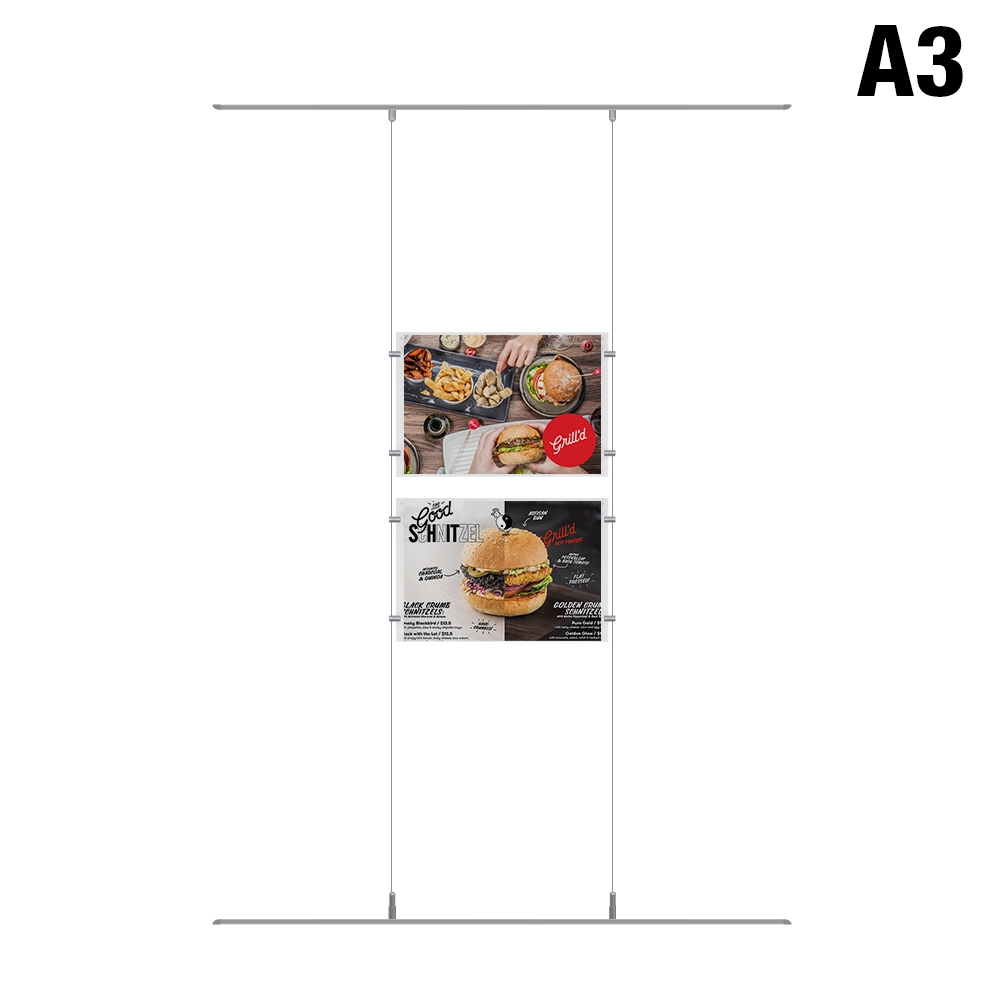 Window Display Real Estate - A3 Acrylic Frame & Cable Kits