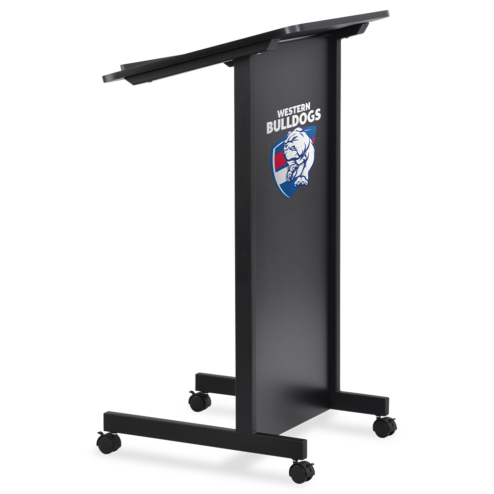 Movable Lectern - Wooden with Maple Finish & Custom Printed Graphic