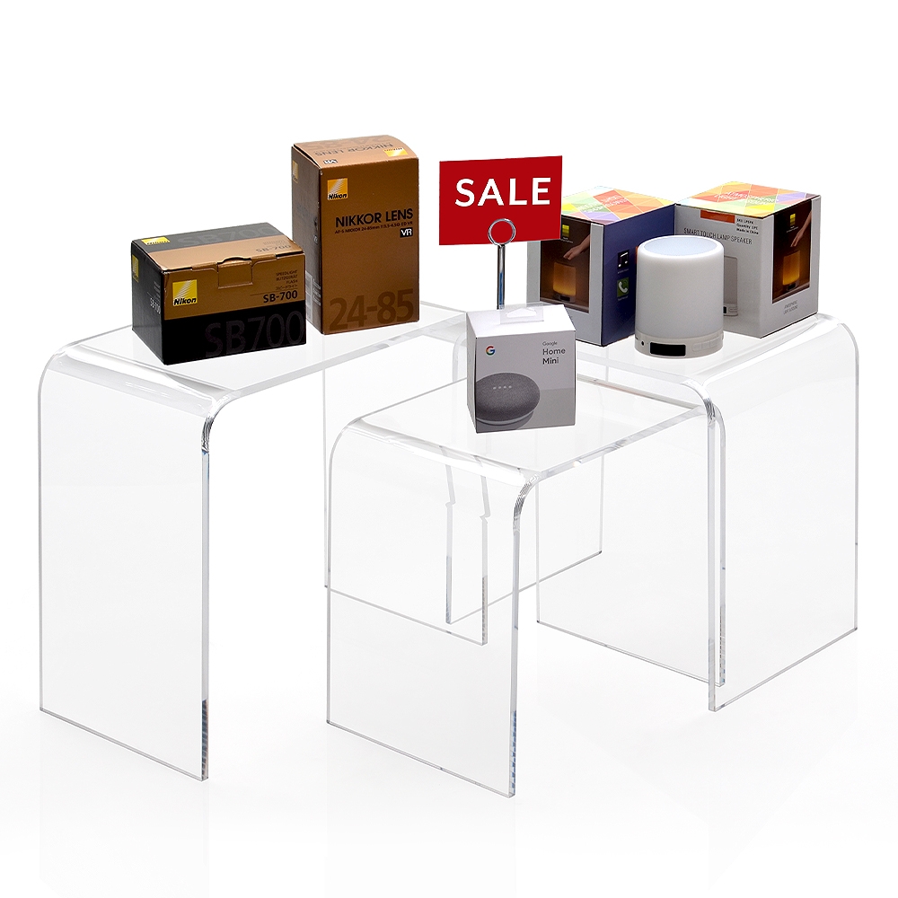 Tiered Retail Display Tables – Maple - Ships Same Day!