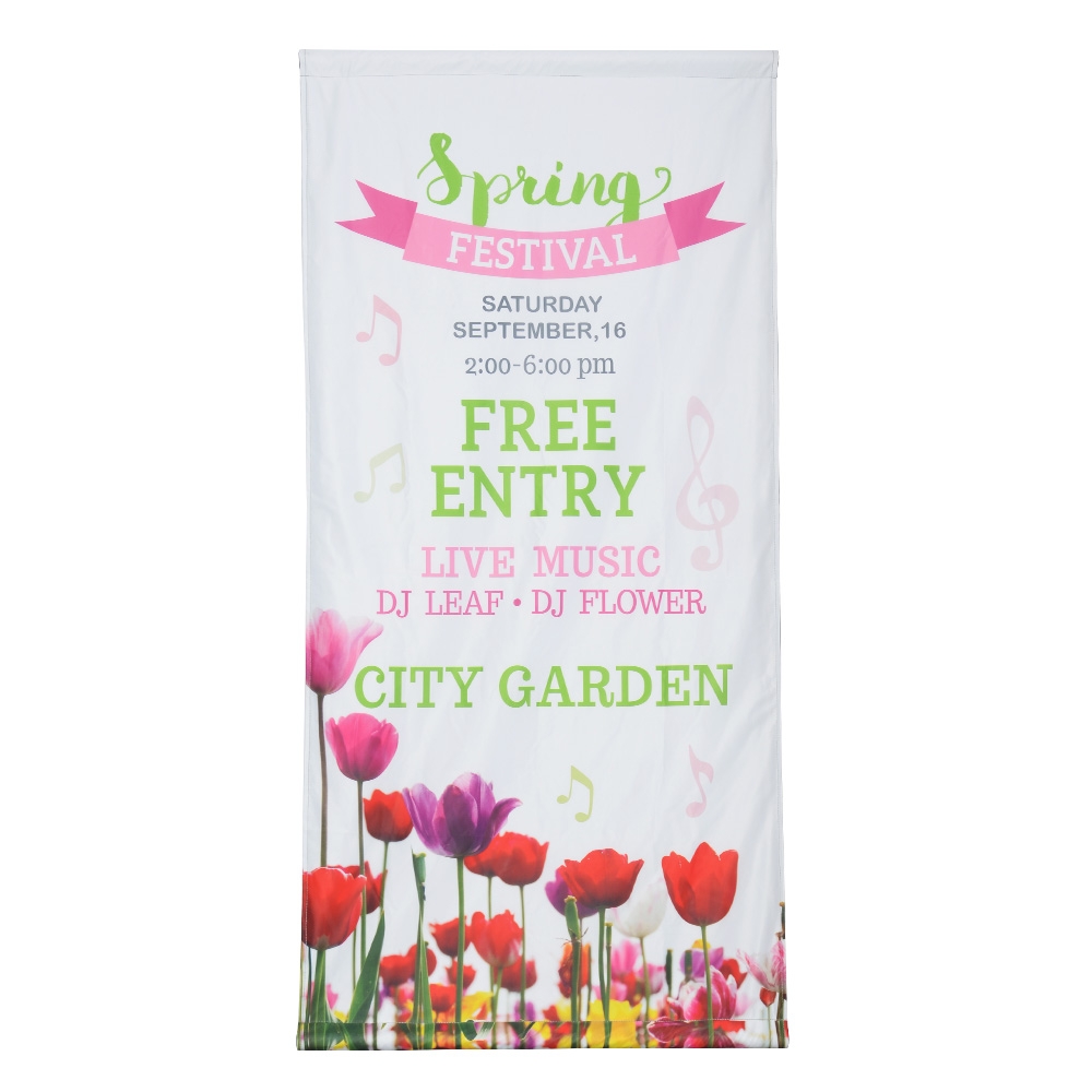 Wall Mounted Custom Flag Print – 86 x 180cm – Dual-Sided