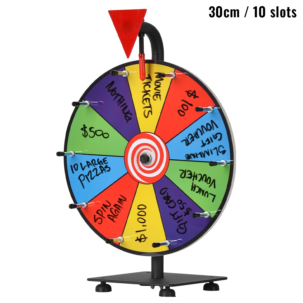 Tabletop Spinning Prize Wheel – 12 Write-On Sections