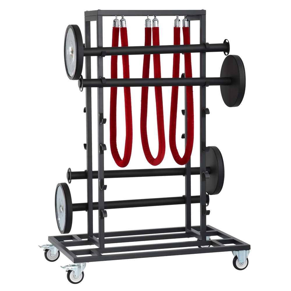 Stanchion Storage Cart - 12 Posts; Locking Wheels - Ships Same Day!