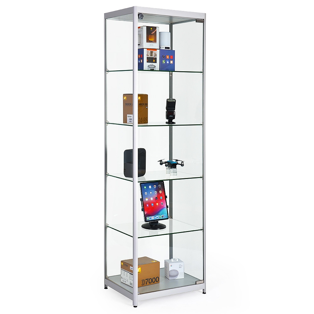 Trade Show Display Case - Silver Frame & Locking Door