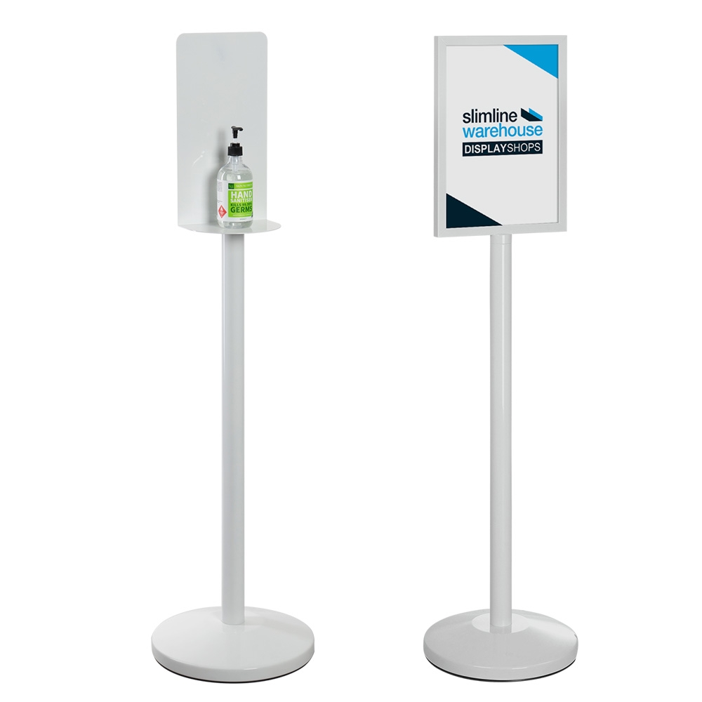 Shelf Topper for Pedestal Stands – Steel Sign & Gel Holder