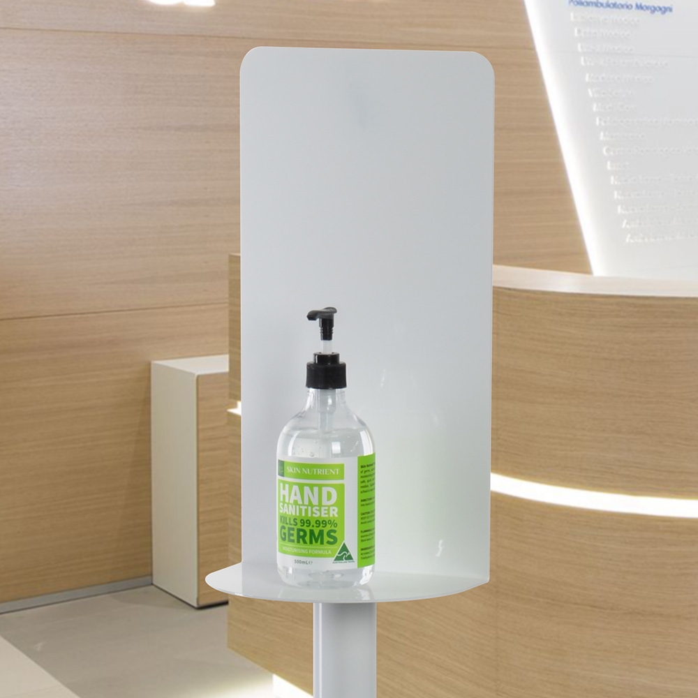 Shelf Topper for Pedestal Stands – Steel Sign & Gel Holder