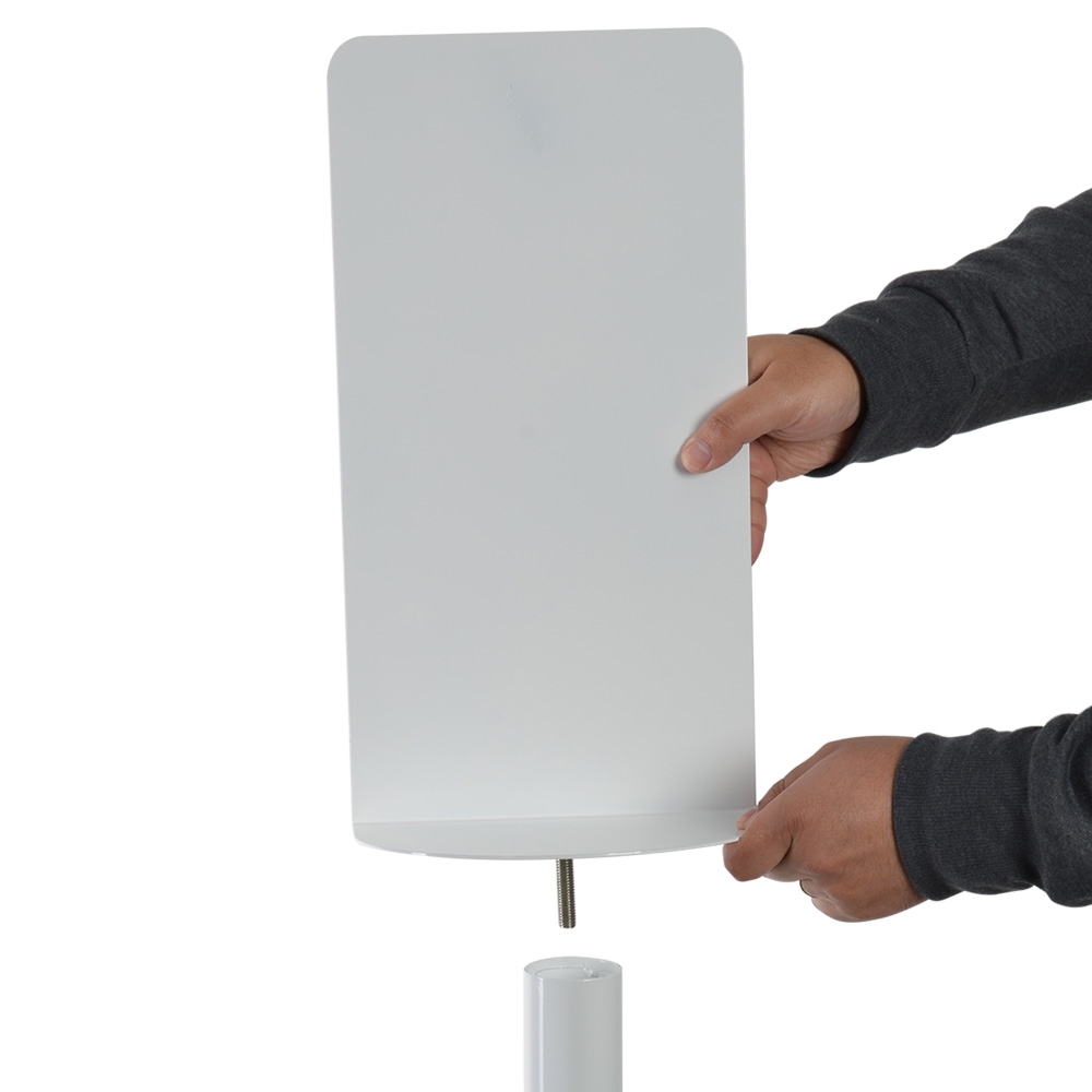 Shelf Topper for Pedestal Stands – Steel Sign & Gel Holder