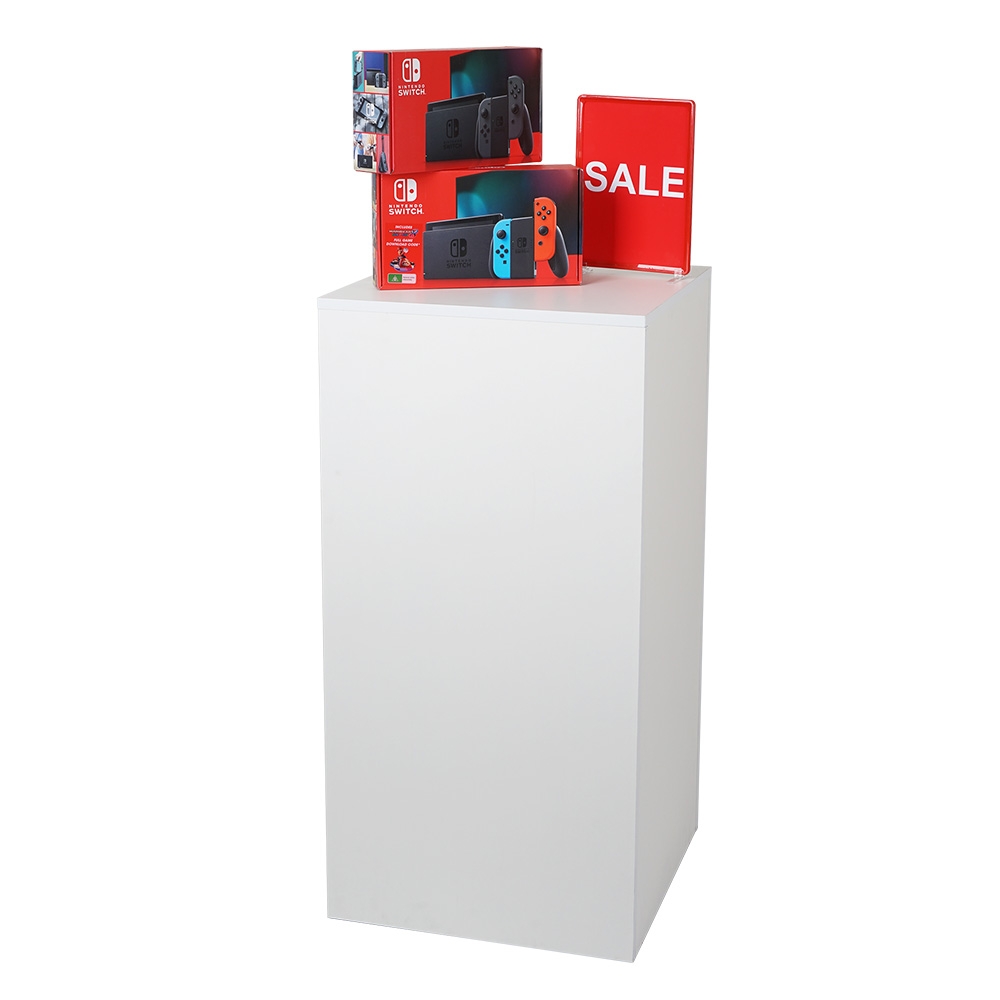 White Square Plinth – 1.1m Tall – Wood – Ships Same Day!