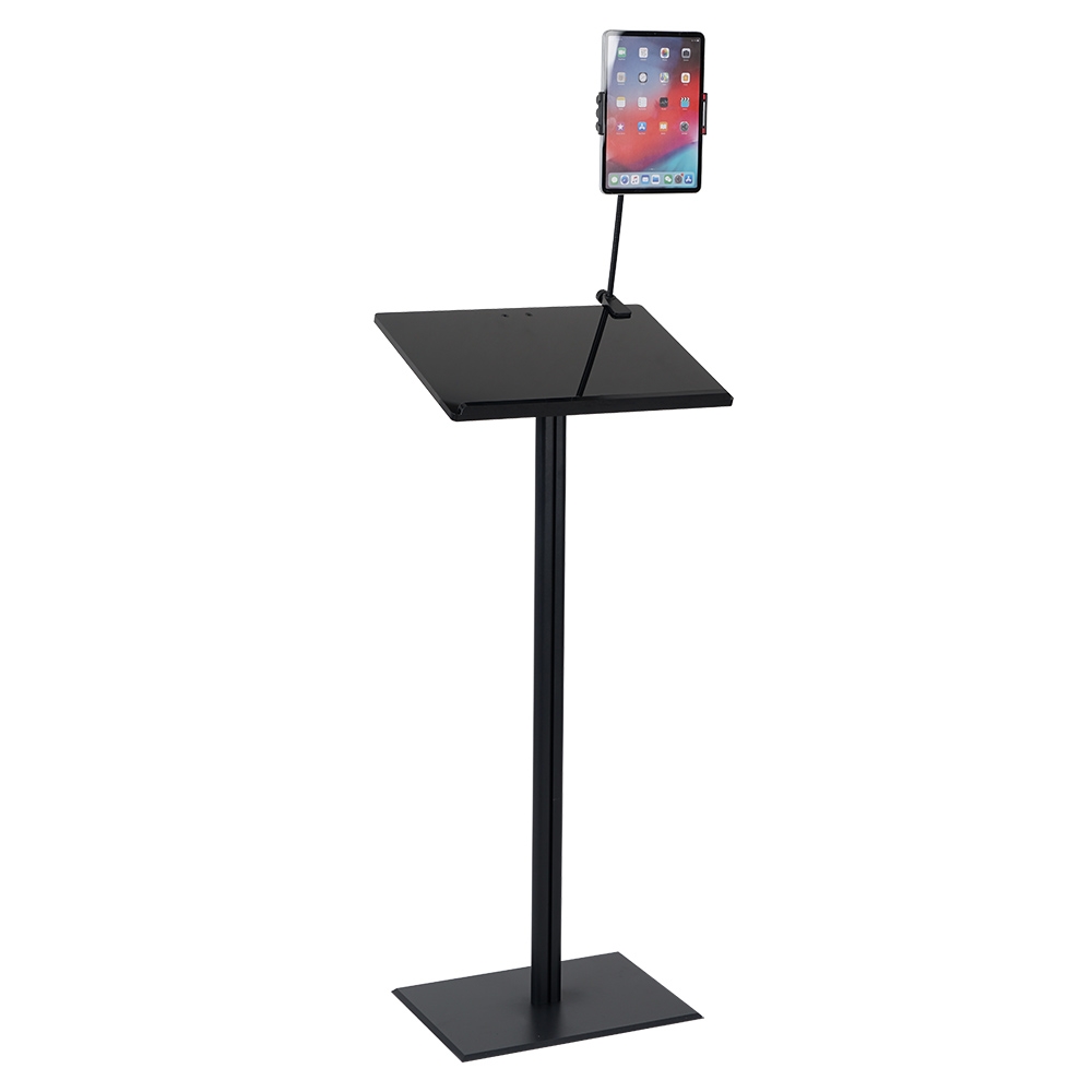 Podium for iPad – Black w/Adj. Tablet Holder – Ships Today