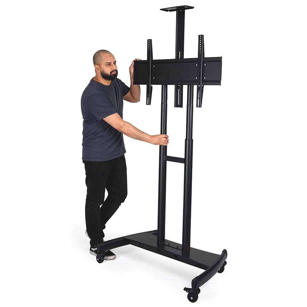 Mobile TV Trolley – 55"- 80" Screen – Ships Same Day!