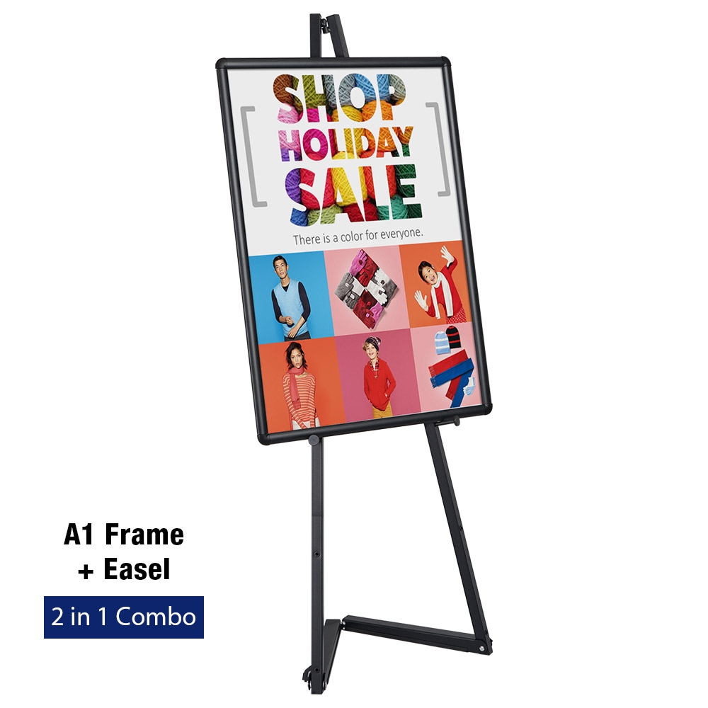 Easel with Frame – A1 w/ Black Easel – Ships Today!