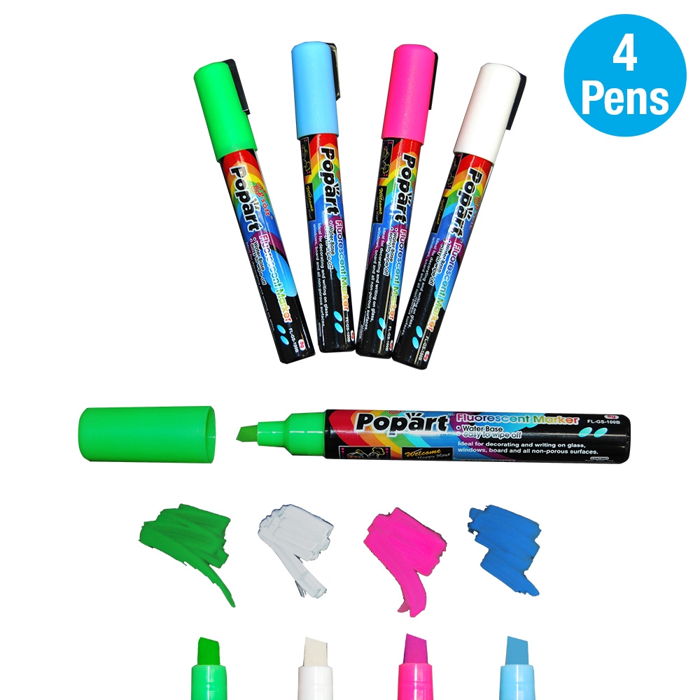 Chalk Pen 6 Pack: Paint Marker Pen Set for Smooth Surfaces