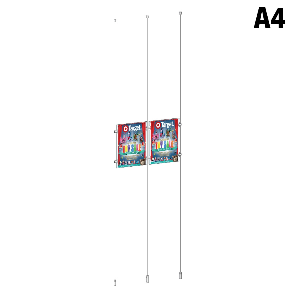 A4 Cable Window Display System – 2 Frames – Ships Today