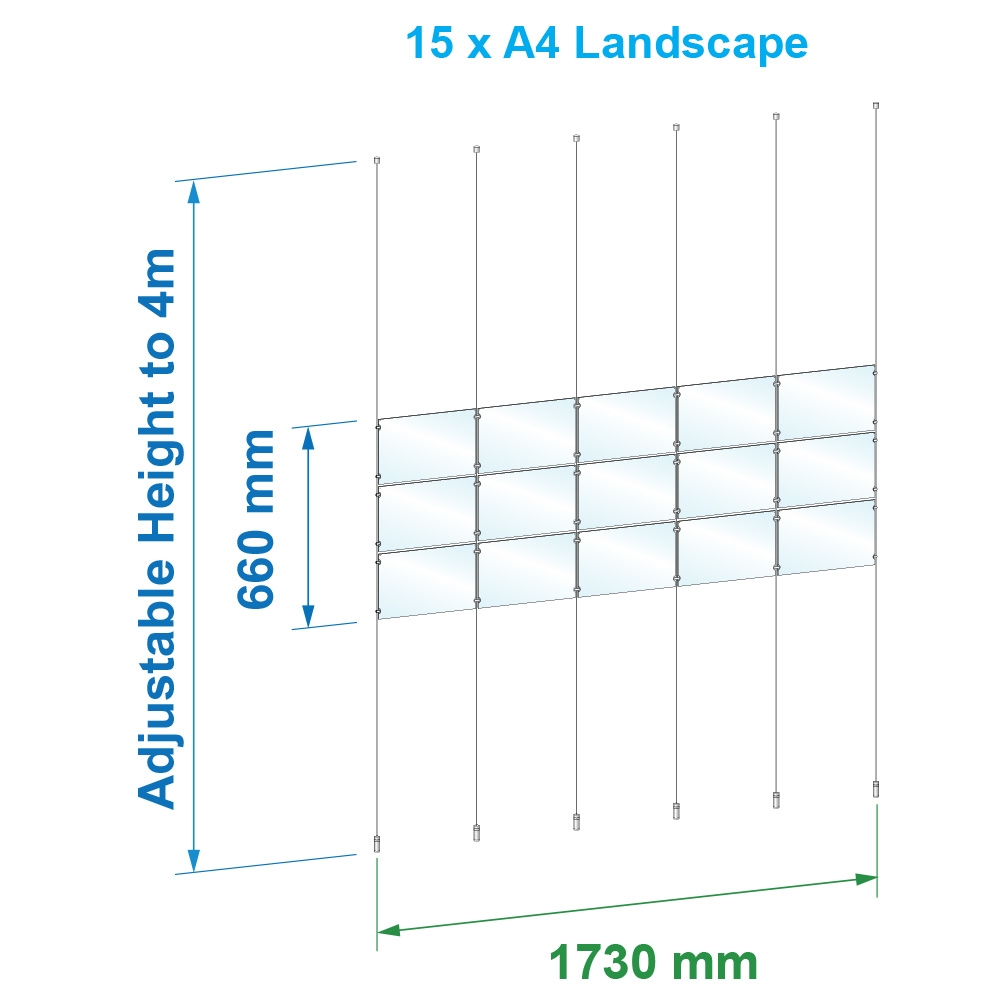 A4 Cable Window Display System – 15 Frames – Ships Today!